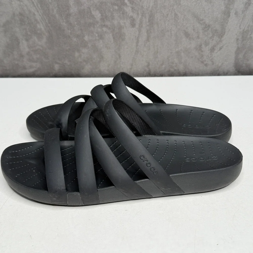 CROCS | Shoes | Crocs Swiftwater Strappy Sandals Womens 1 Black Multi ...